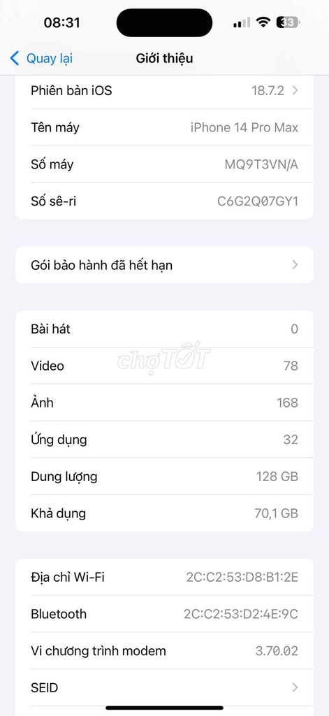 Apple iPhone 14 Pro Max 128GB tím - 130128970