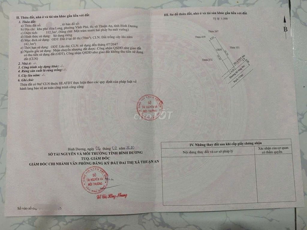 Hàng Hiếm- Vĩnh Phú. Đất 4,5x25m đường otô thông – Cách QL13 chỉ 300m ...