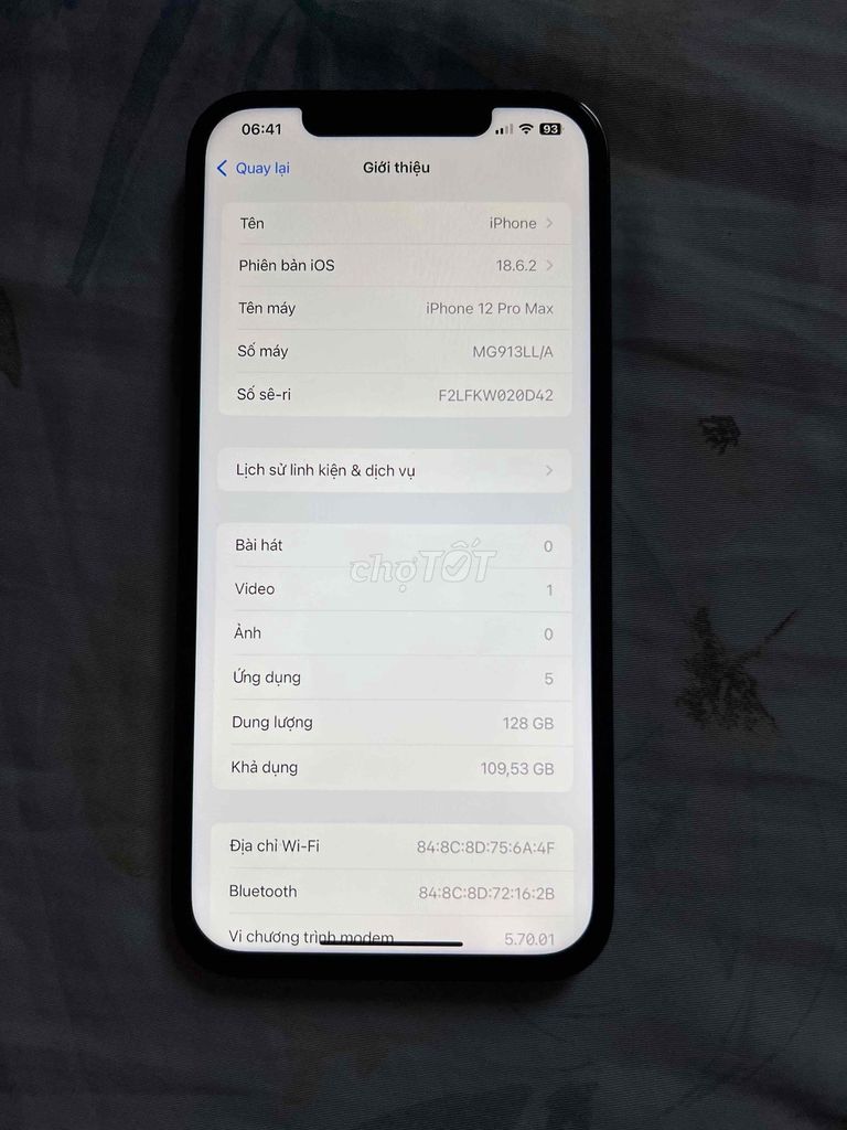 Bán iphone 12 ProMax 128G quốc tế Full Face nhạy - 130004615