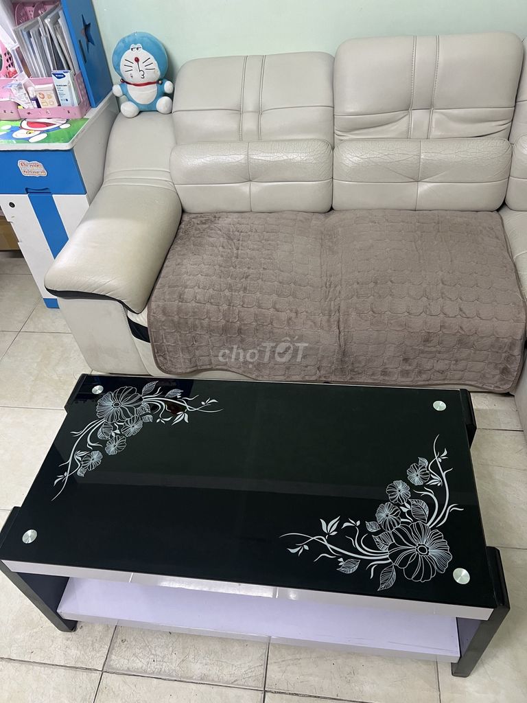 Bán Bộ sofa da & bàn kính đẹp - 130243659