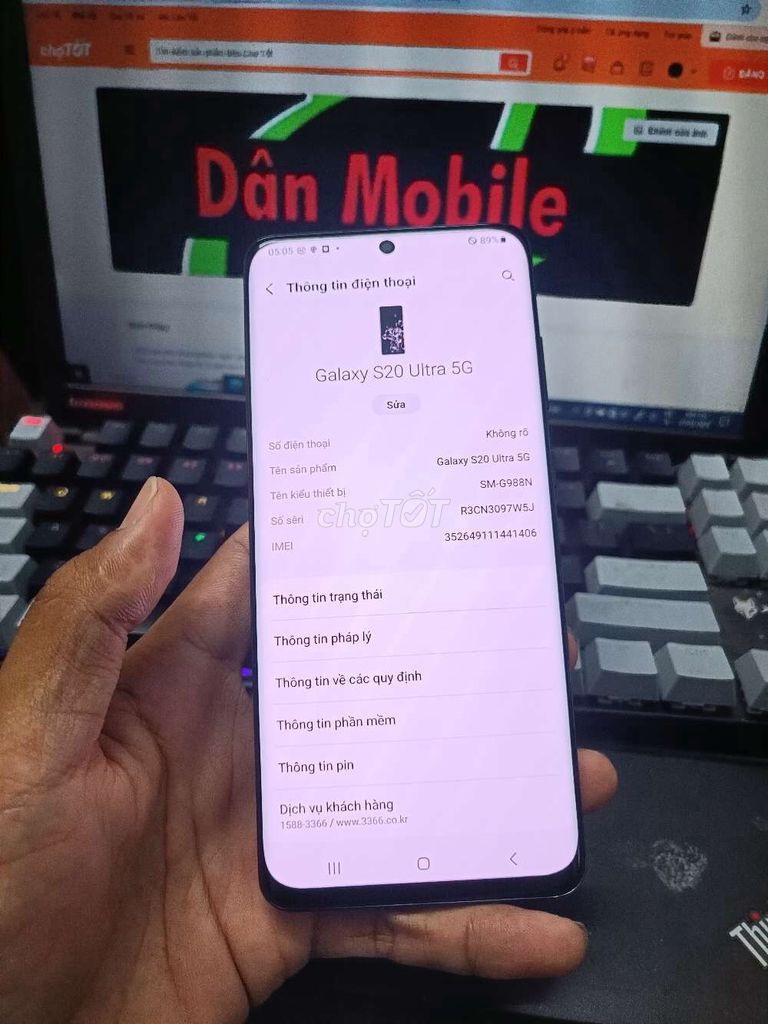 SAMSUNG S20 ULTRA 12GB.256GB SNAP 865 PIN 5000 - 115027843