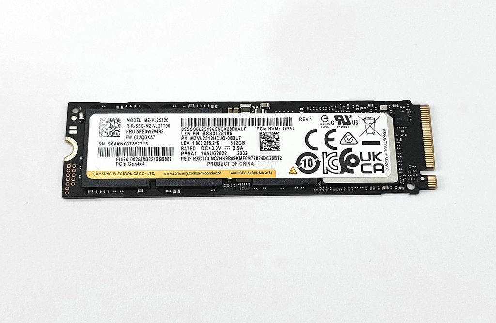 SSD Samsung PM9A1 512GB PCIe NVMe Gen4 2280 - 125223157