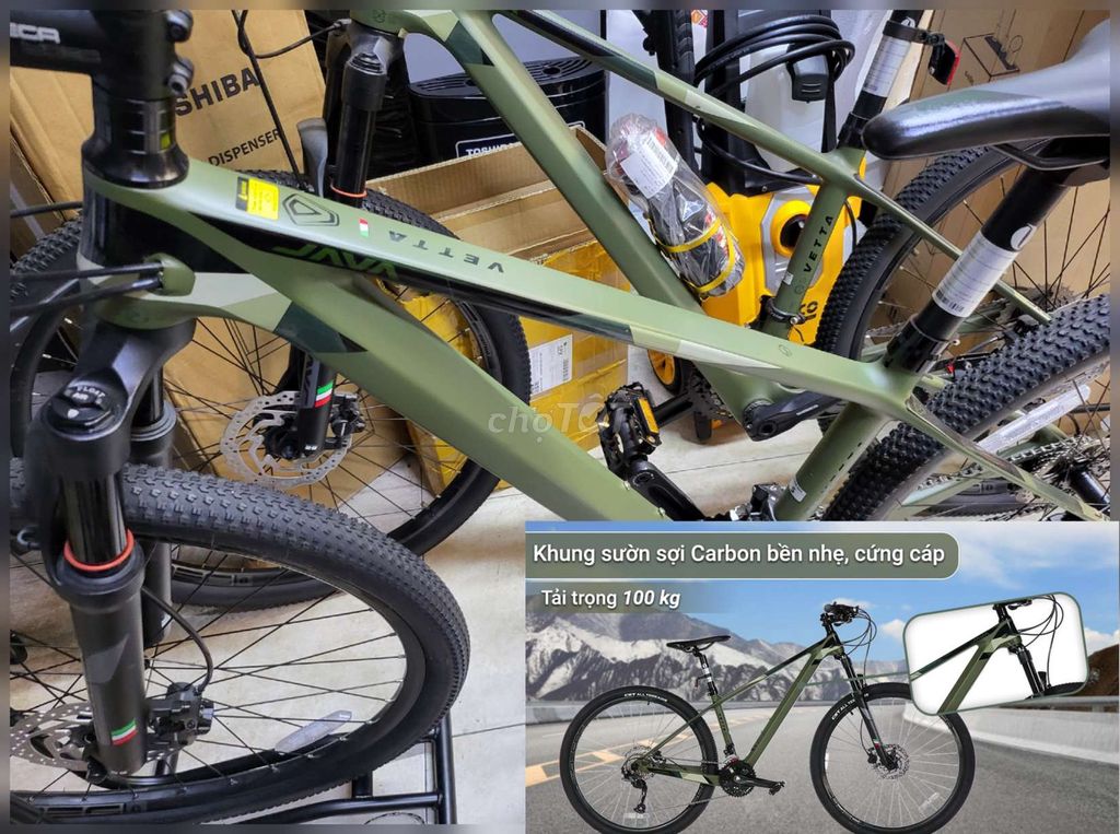 Xe đạp địa hình JAVA Vetta 27S sườn carbon.Mới 💯% - 127784516