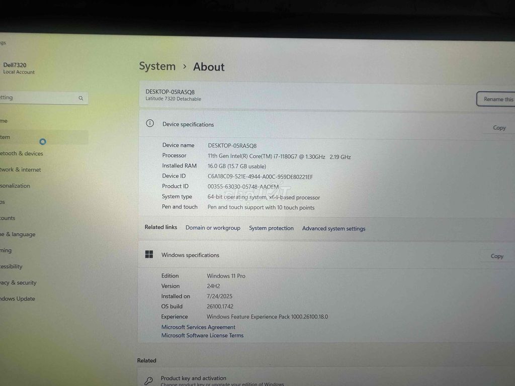 Dell 7320 Detachable i7 1180g7/16/512 full cảm ứng - 128632549
