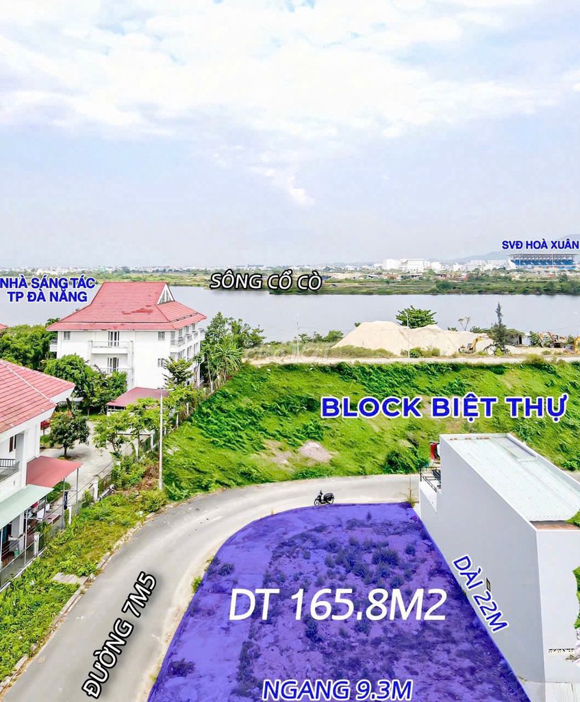 Bán Rẻ lô Góc đẹp 166m-2MT đường 7m5 - View sông - KĐT Hoà Quý-6,8 tỷ - 128549350