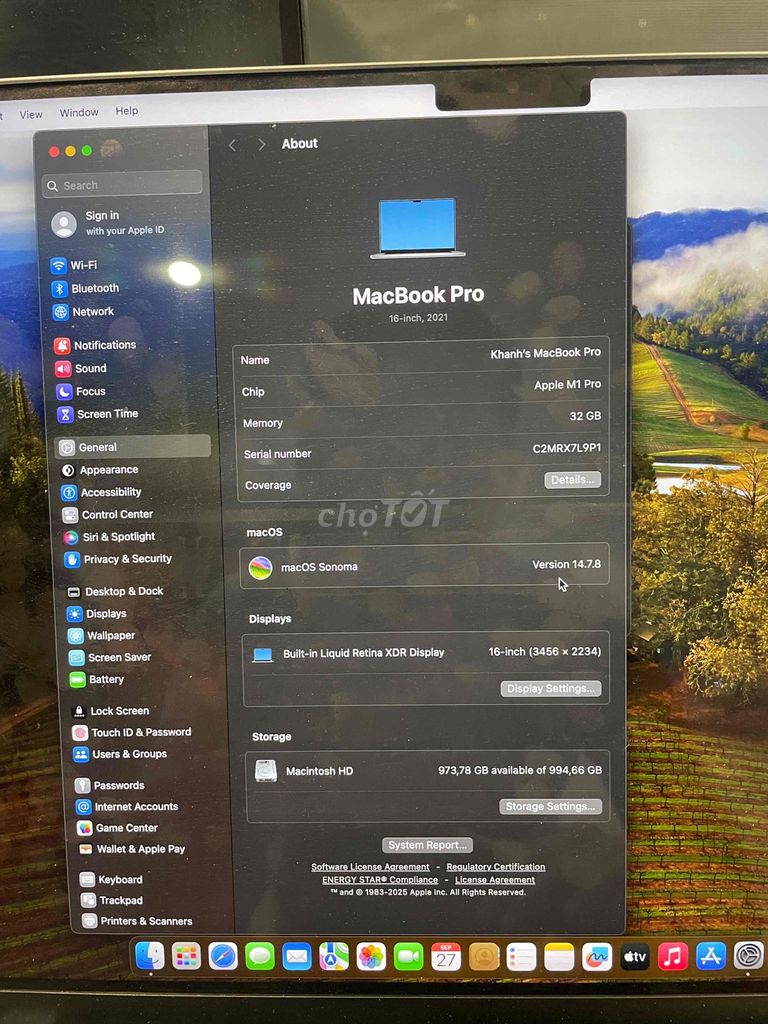 MacBook Pro 16 inch M1 32GB RAM 1TB SSD Xám - 128339144