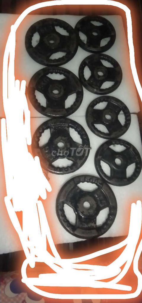 Tạ tập thể hình gang 32kg Đen - 129106900