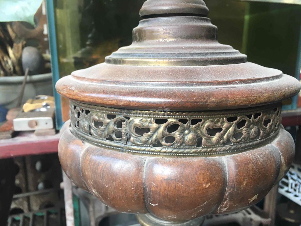 Đèn bàn Leviton Đồng Gỗ 85cm - 129928432