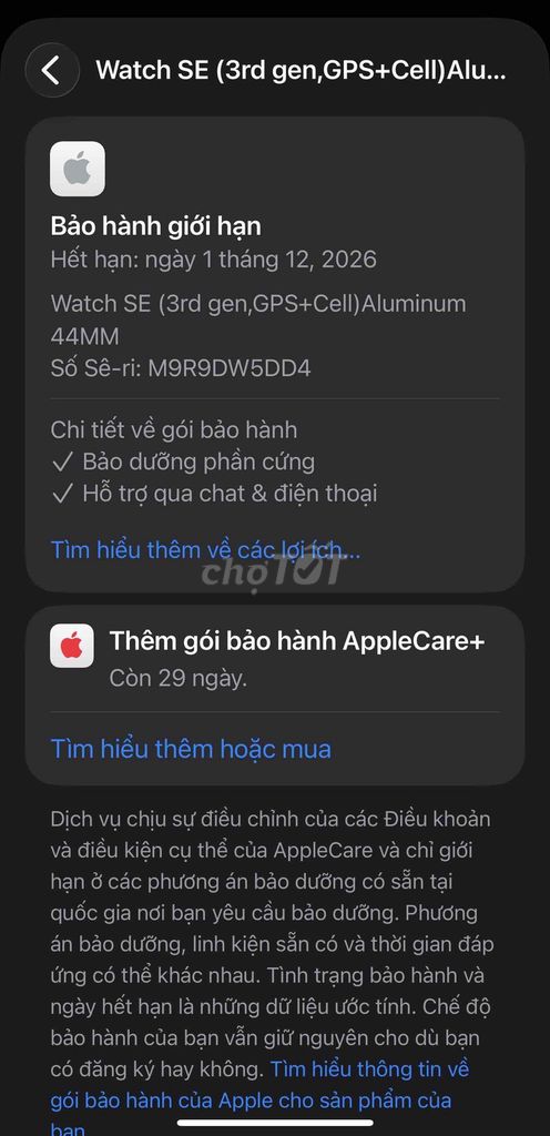 apple watch Se3/44mm midnight Esim BH 12/2026 - 130064902