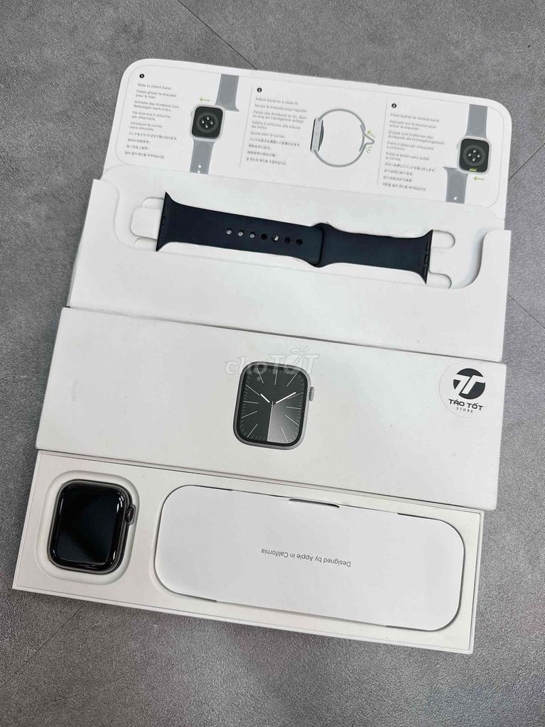 apple watch S9/45 thép đen esim vna bh t4/2026 - 128896649