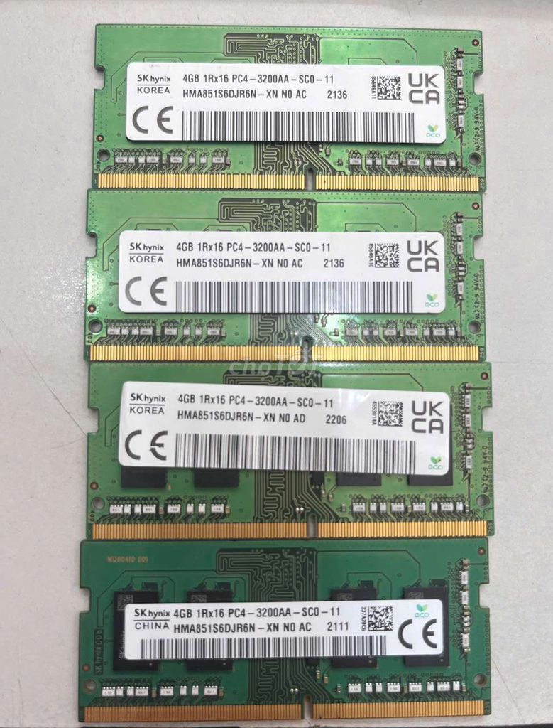RAM Laptop DDR4 4Gb - PC4 (Bus 3200) / Tháo máy - 130225952