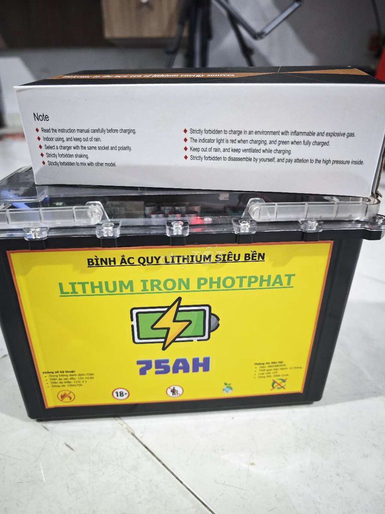 Bình Pin 12V75AH - Tặng Kèm Sạc - 130041258