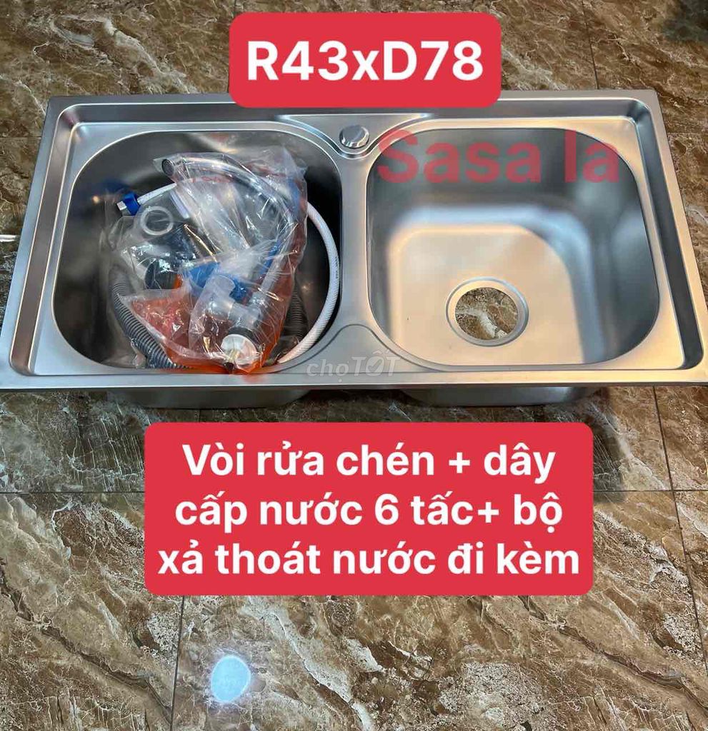 THANH LÝ BỒN RỬA CHÉN 7843 ĐỦ PHỤ KIỆN - 100748803