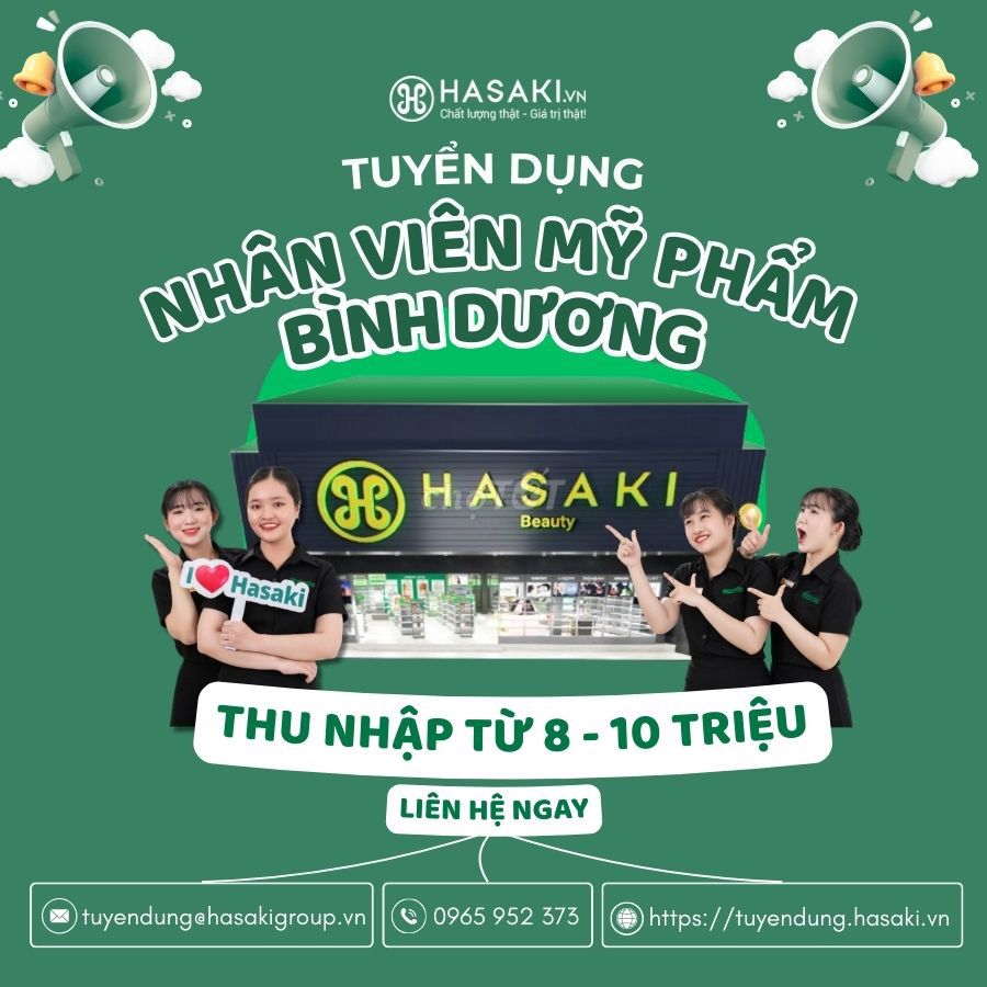HASAKI TUYỂN NHÂN VIÊN MỸ PHẨM TẠI BÌNH DƯƠNG - 129966515