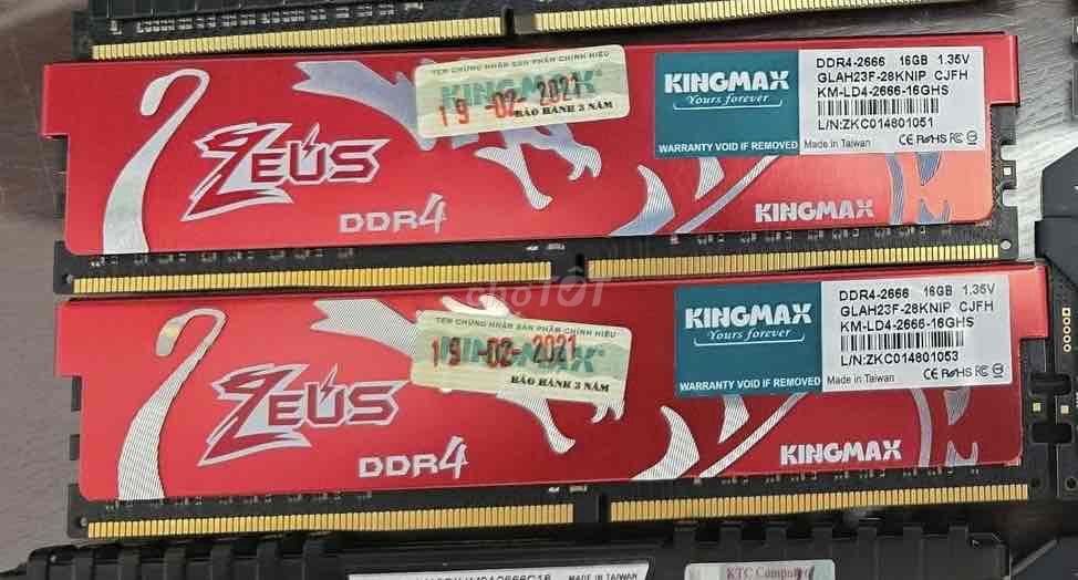 RAM Kingmax Zeus 16GB DDR4 2666 x2 - 131558156