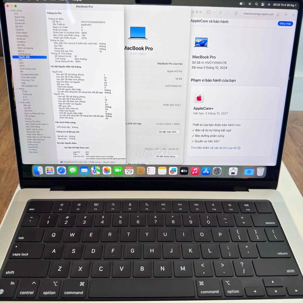 MacBook Pro 14" M3 Pro 18/512 Silver Fullboxpin100 - 130555210