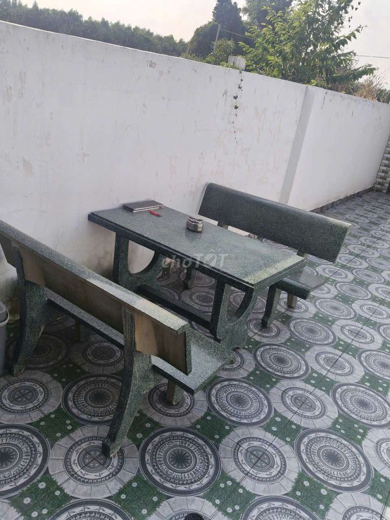 Bàn ghế đá Xám xanh - 130055496