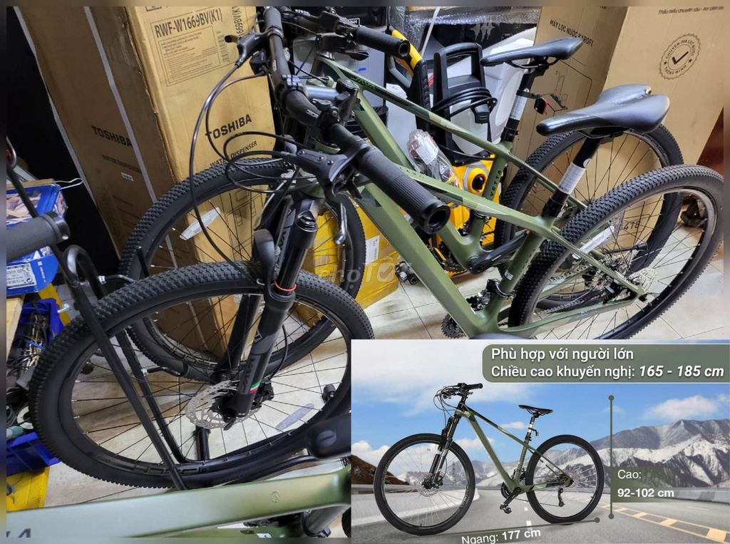 Xe đạp địa hình JAVA Vetta 27S sườn carbon.Mới 💯% - 127784516