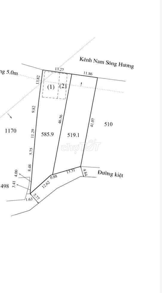 Đất 500m2 view đẹp, đường Minh Mạng, Tp Huế - 129050616
