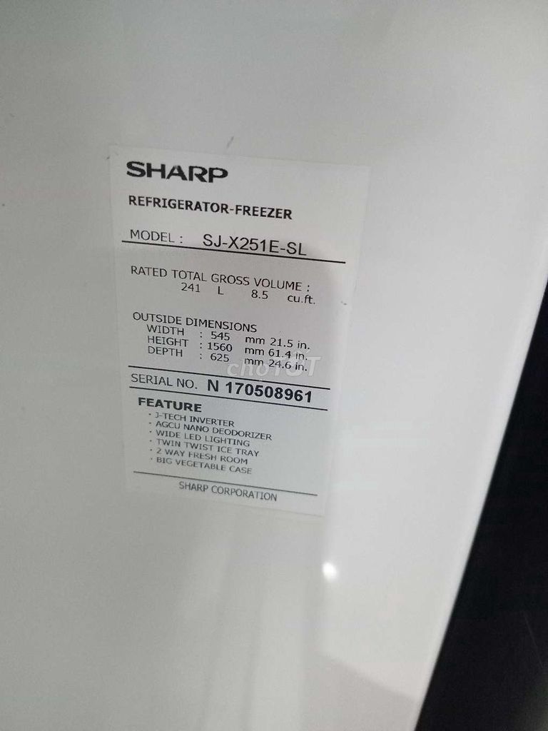 Tủ lạnh Sharp SJ-X251E-SL 241 lít - 130353222