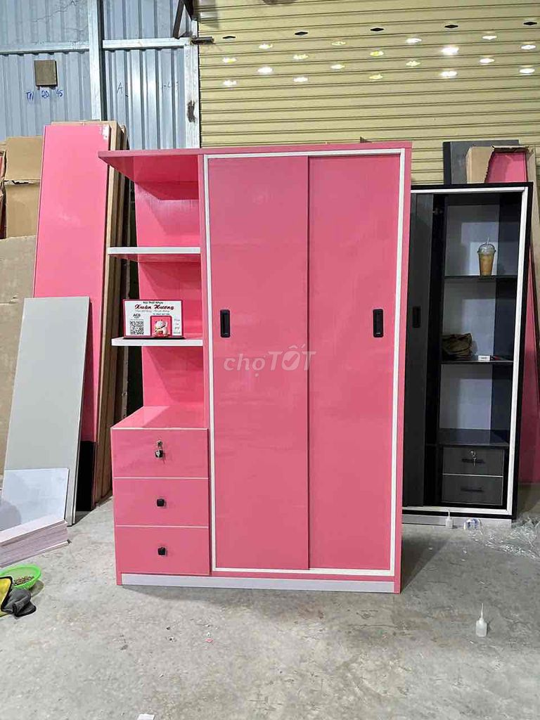 Tủ quần áo MDF Hồng 1m8x1m22x45cm đẹp - 129953191